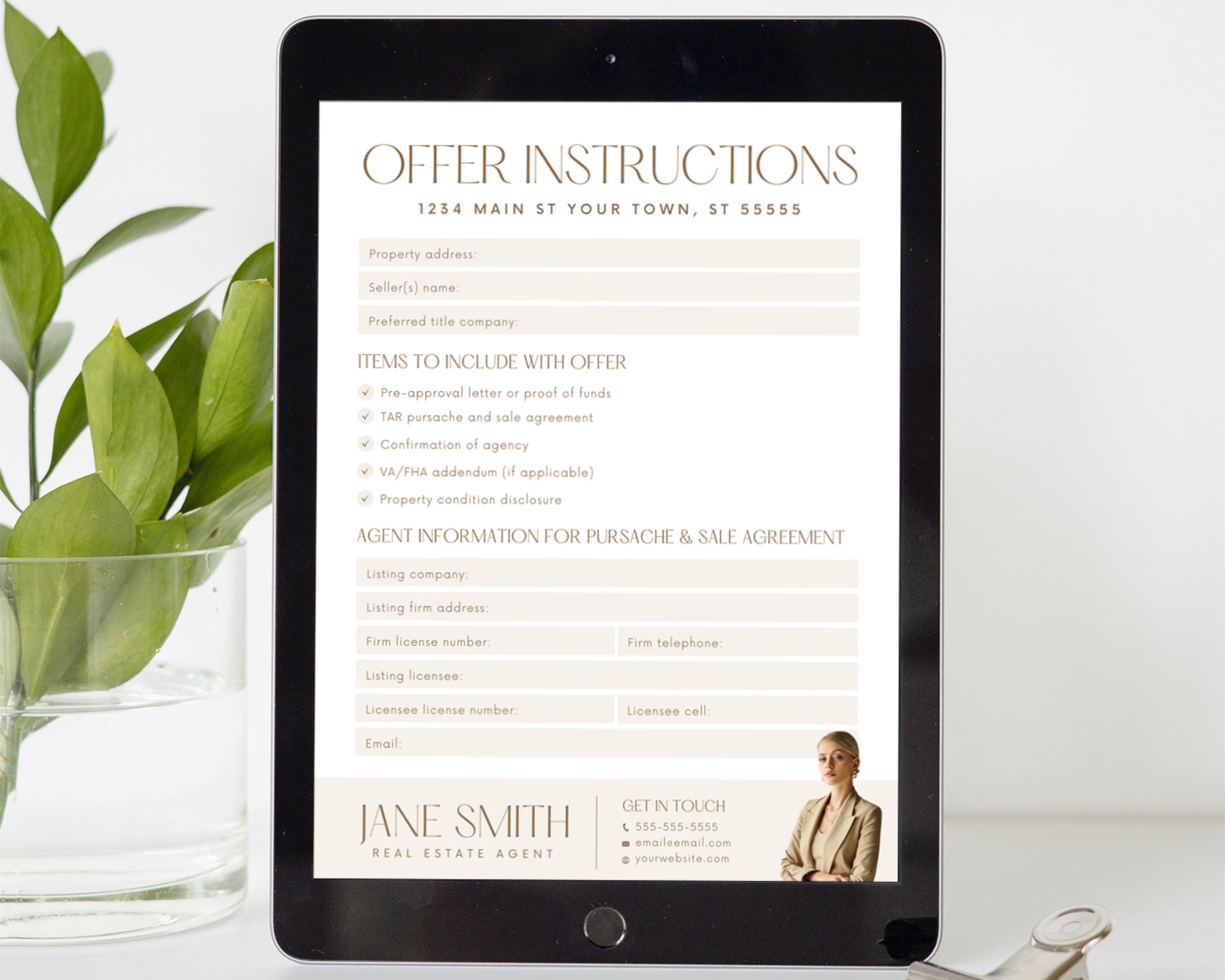Real Estate Offer Instructions, Realtor Marketing, Real Estate Offer ...