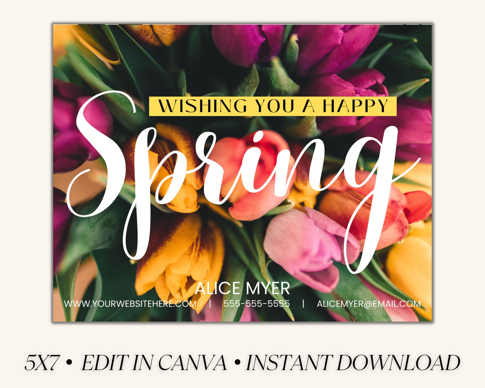 Real Estate Hello Spring Postcard, Realtor Spring Card, Realtor Farming ...