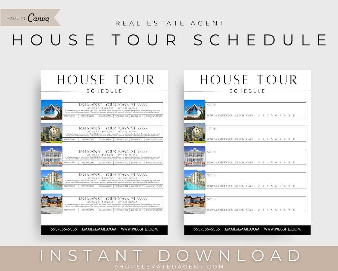 Real Estate Flyer, Home Tour Schedule, Realtor Flyer, Real Estate ...