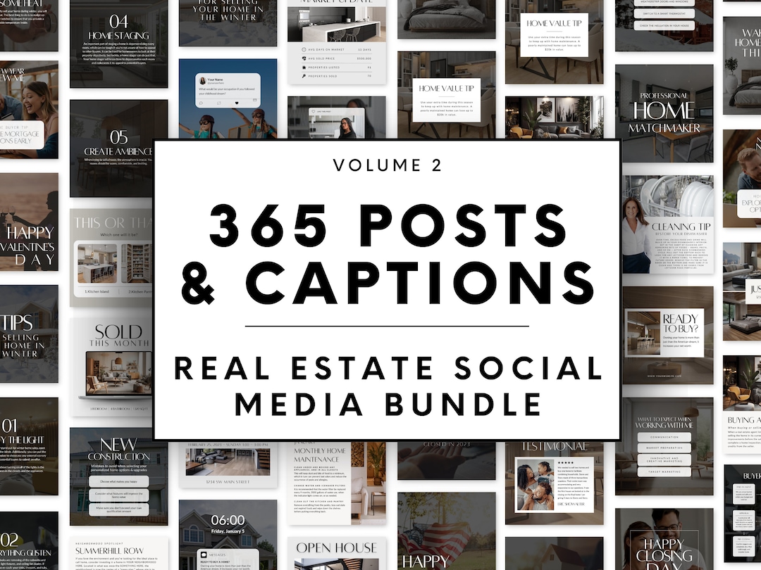 Real Estate Marketing Bundle Social Media Template Realtor Digital ...