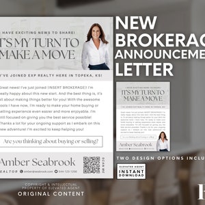 New Brokerage Announcement Letter, Real Estate Broker, Realtor ...