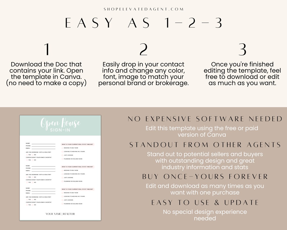 Editable Open House Sign in Sheet, Realtor Open House Form, Real Estate ...