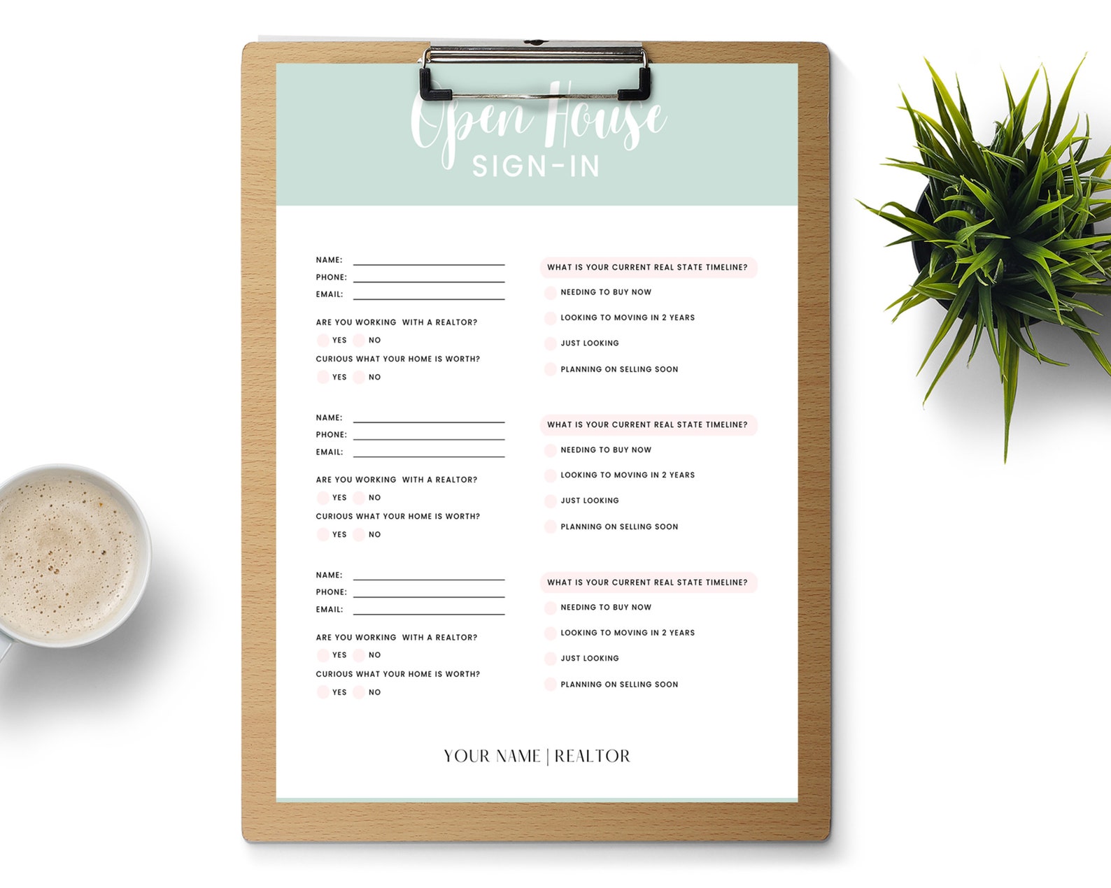 Editable Open House Sign in Sheet, Realtor Open House Form, Real Estate ...
