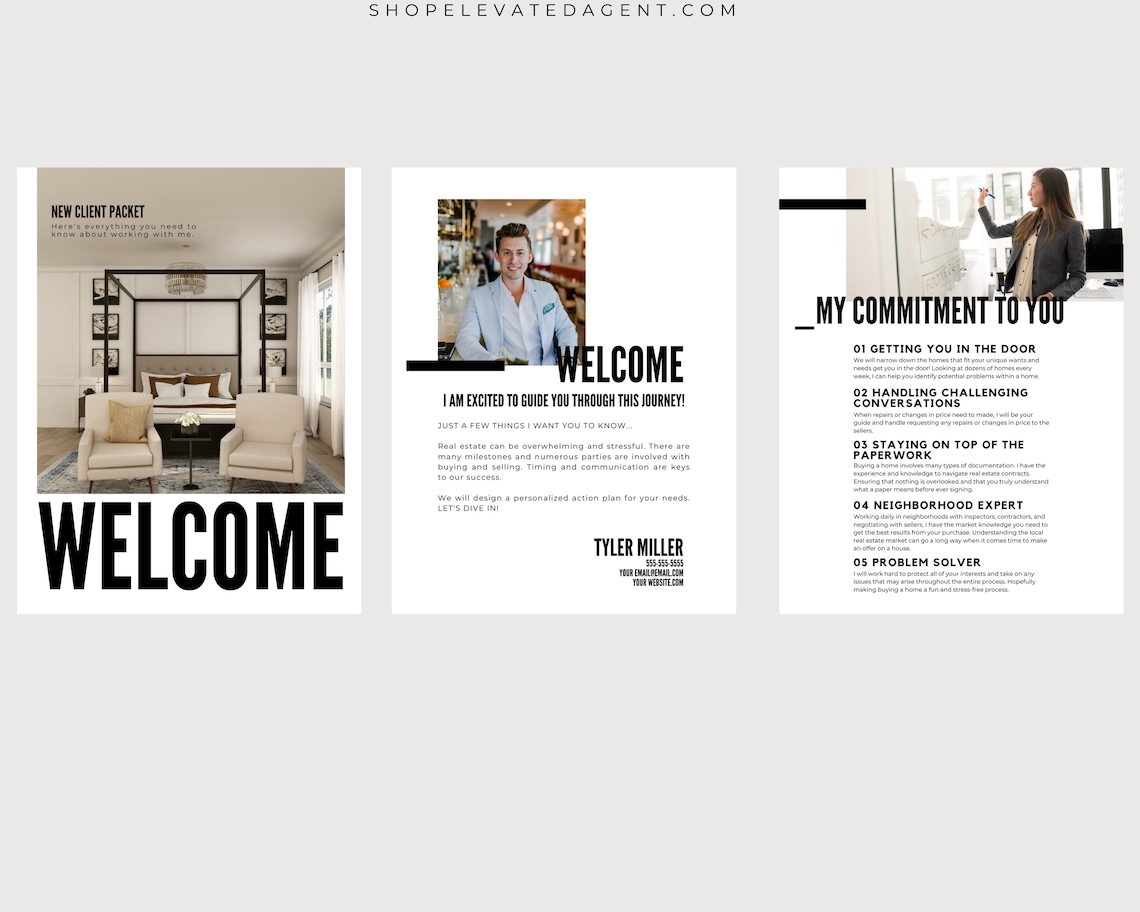 Real Estate New Client Packet real Estate Template Canva - Etsy