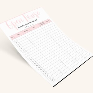 Editable Open House Sign in Sheet, Realtor Open House Form, Real Estate ...