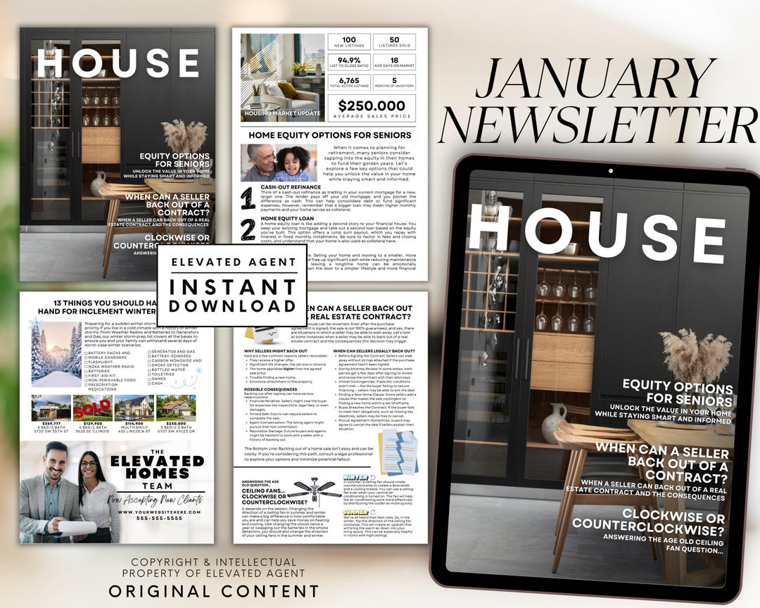 January Real Estate Newsletters, Realtor Newsletter, Real Estate ...