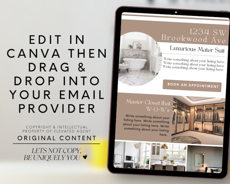 Real Estate Email Template, Just Listed Email, Realtor Marketing, Open ...