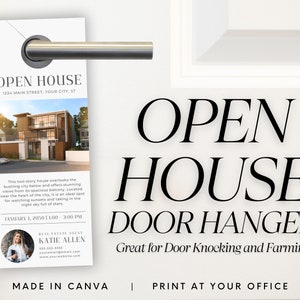 Open House Real Estate Door Hanger Flyer Realtor Door Knocking Template ...