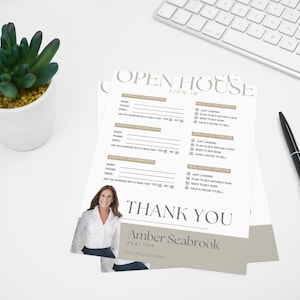 Open House Sign in Sheet, Editable Canva Template, Real Estate Open ...