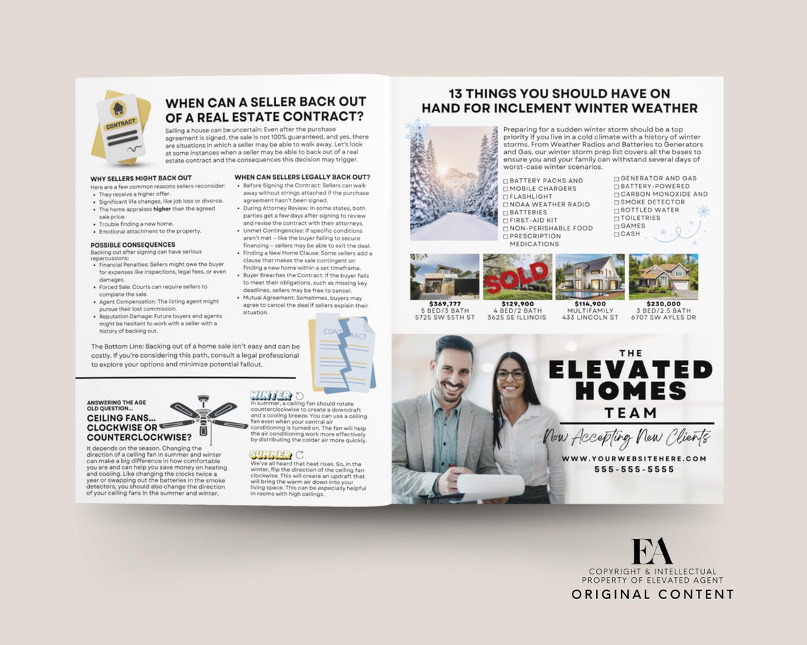 January Real Estate Newsletters, Realtor Newsletter, Real Estate ...