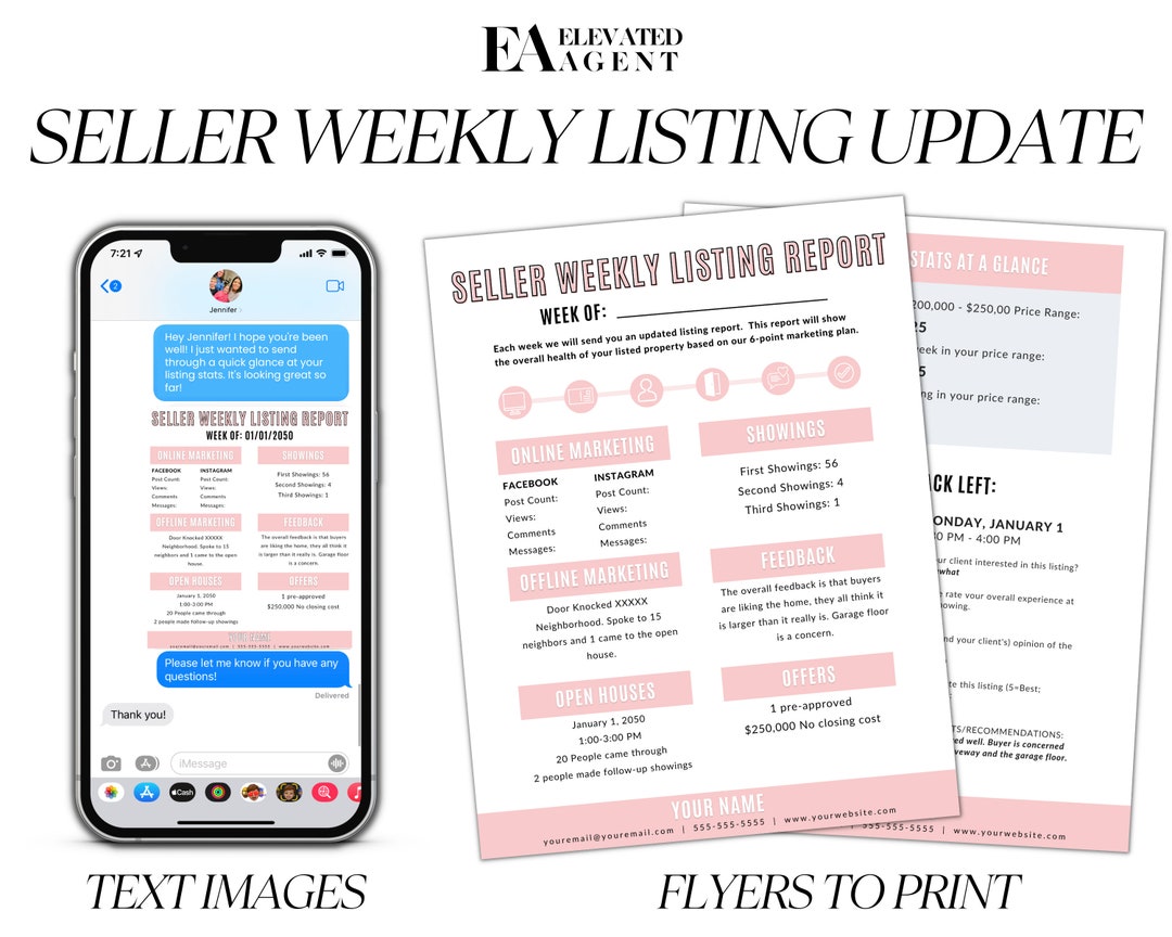 Real Estate Listing Update, Home Seller, Listing Report, Seller Update ...