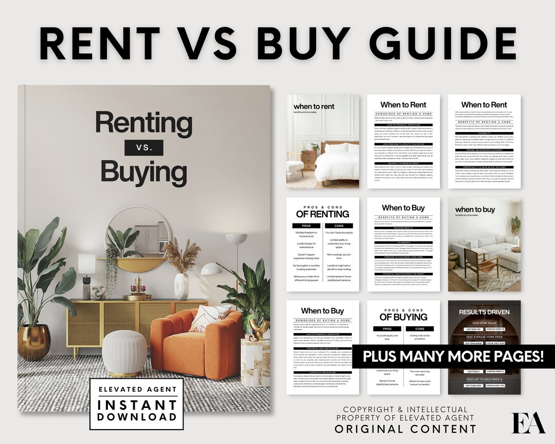 Real Estate Renting Vs. Buying Guide, Real Estate Marketing, Home Buyer ...