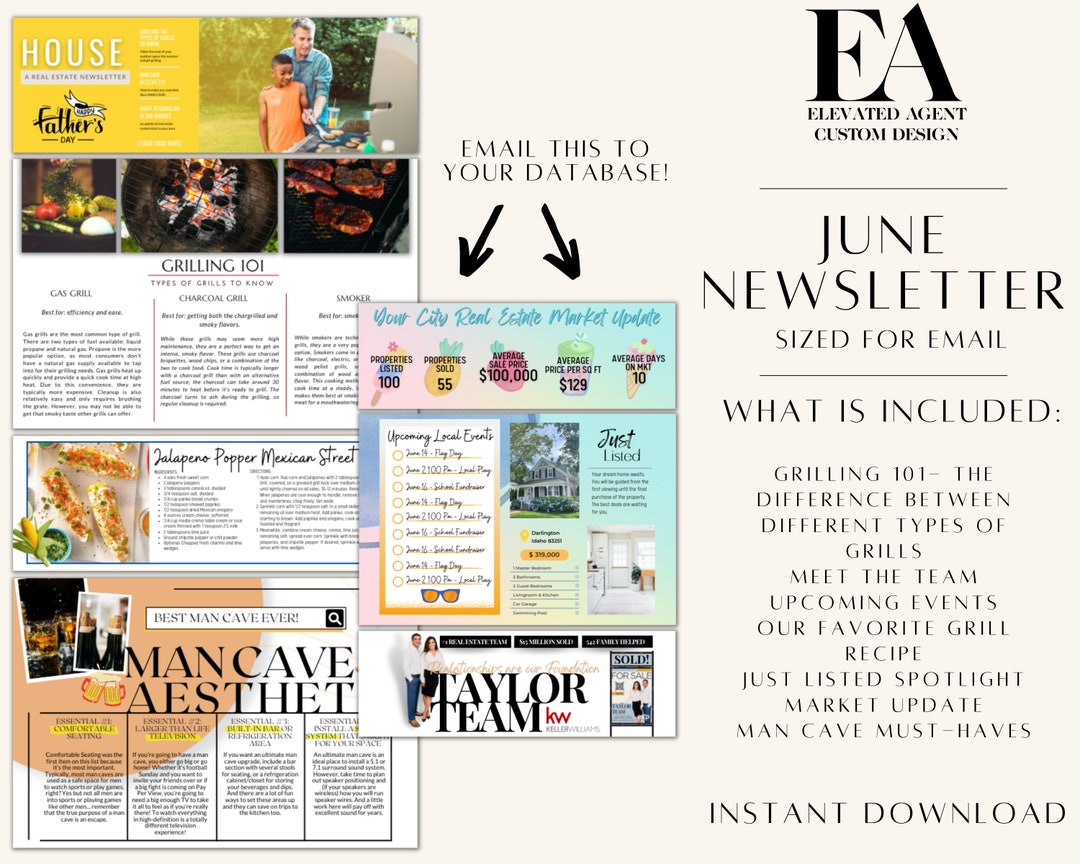 Real Estate Email Newsletter, Newsletter, Father's Day Newsletter, Real ...