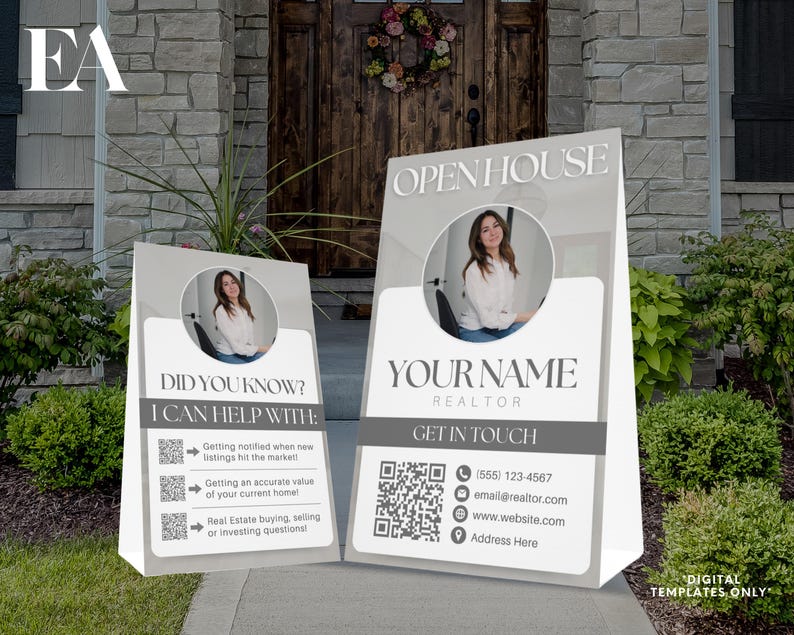 Real Estate Open House Sign Template: Modern Realtor Marketing (canva ...