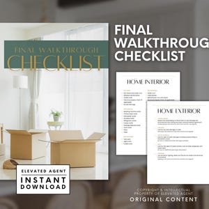 Home Buyer Walkthrough Checklist, Real Estate Template, New Home Packet, Real Estate Checklist ...