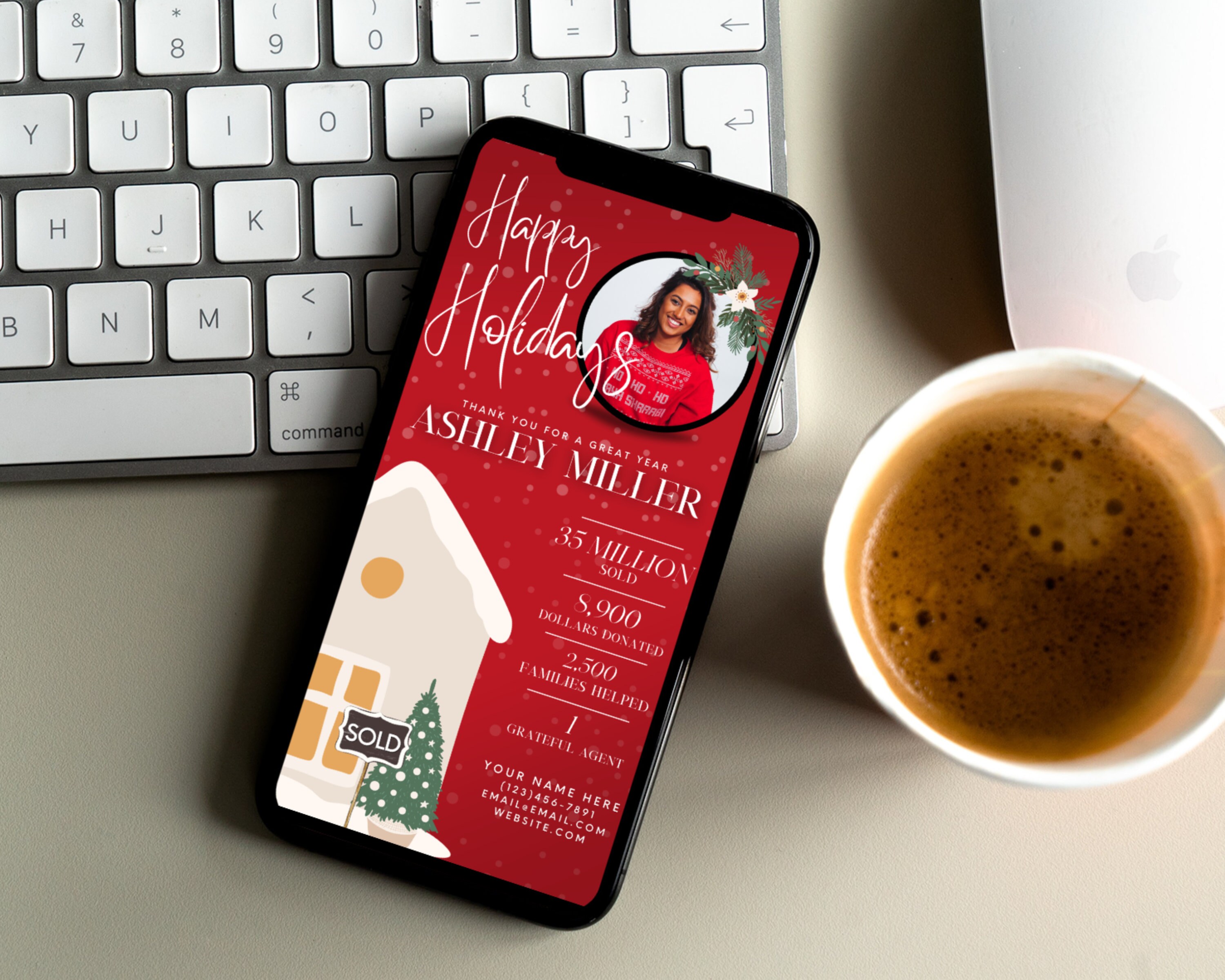 Real Estate Text Card, Digital Holiday Real Estate, Real Estate Holiday ...