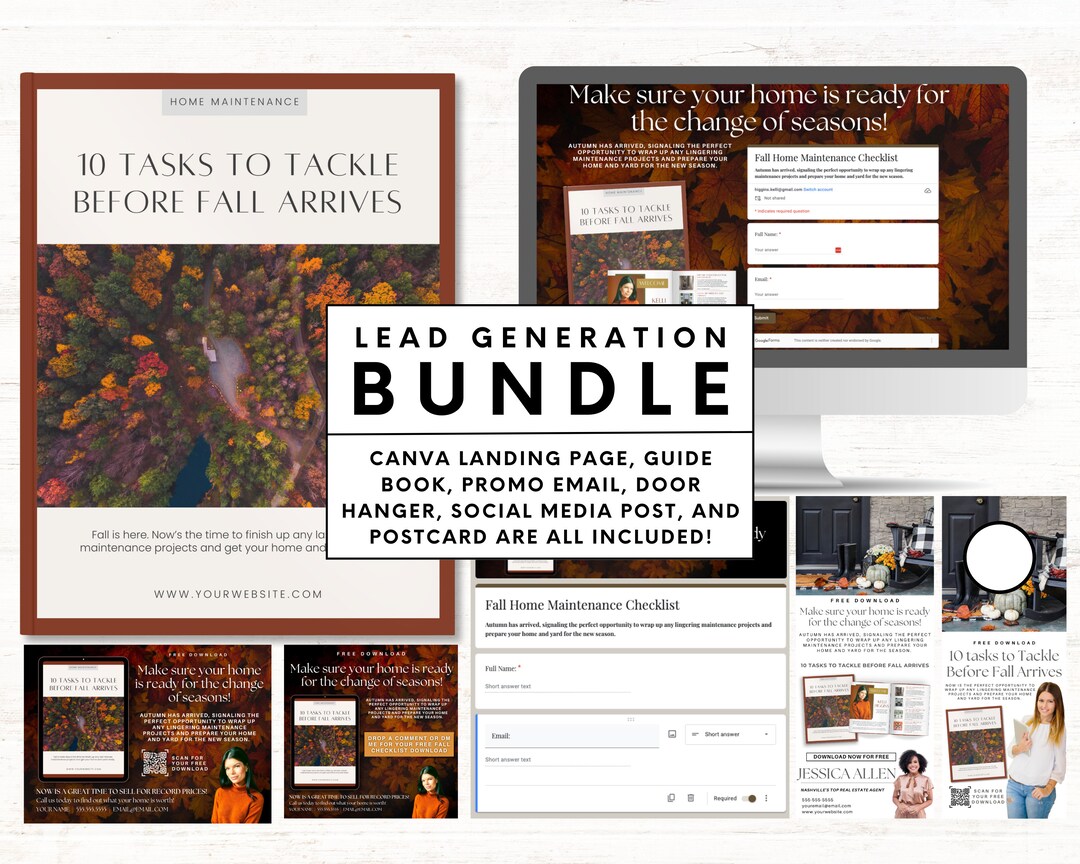 Real Estate Fall Marketing Bundle, Fall Real Estate Template, Real ...