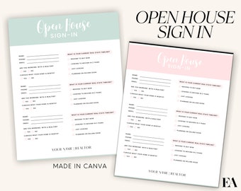 Editable Open House Sign in Sheet, Realtor Open House Form, Real Estate ...