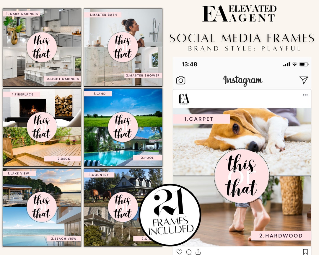 Real Estate This or That Canva Post Template, Realtor Instagram ...