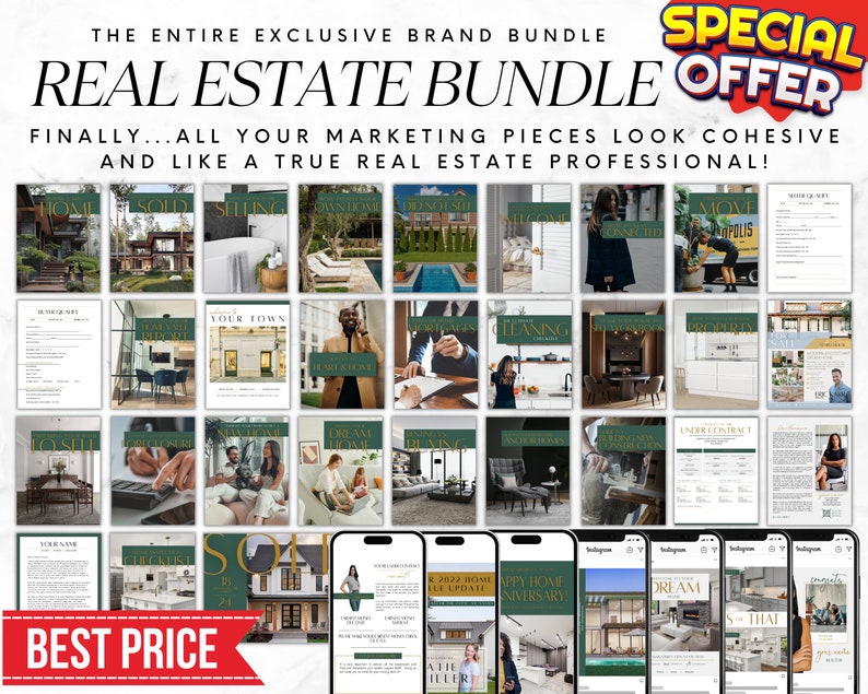 Luxury Real Estate Marketing Bundle: Canva Templates (digital Download ...