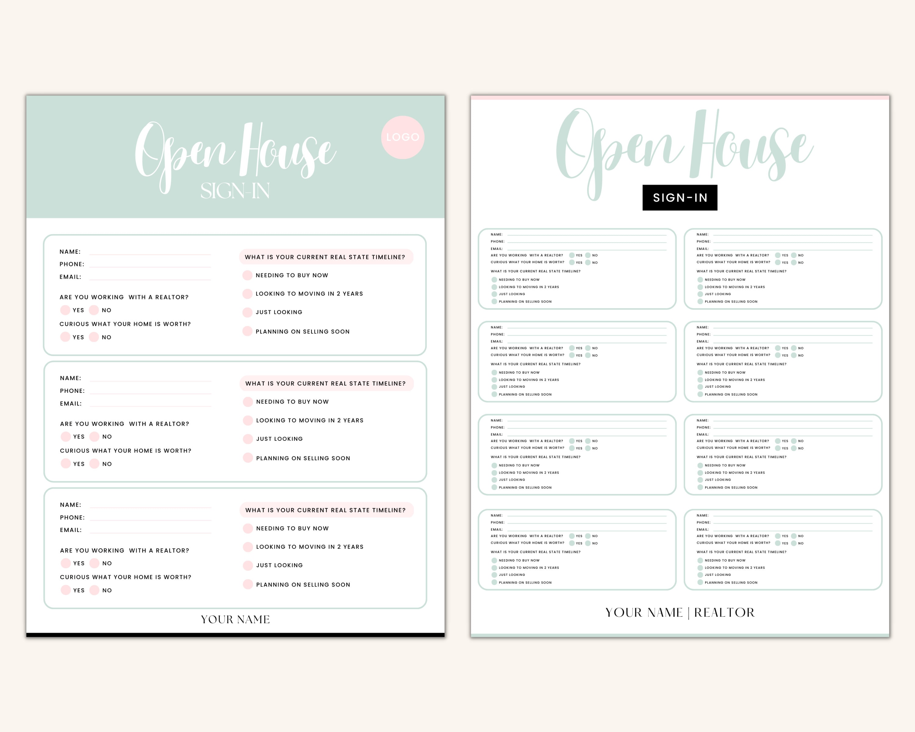 Editable Open House Sign in Sheet, Realtor Open House Form, Real Estate ...