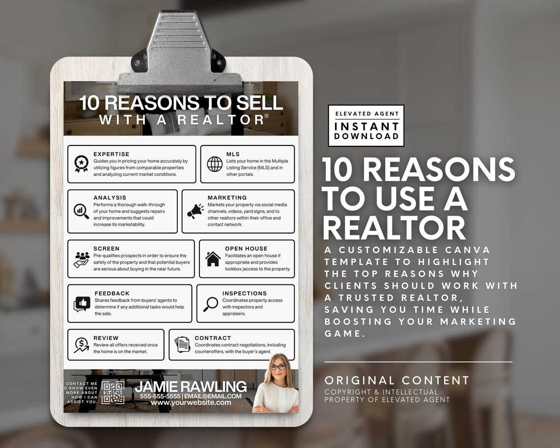 Real Estate Marketing Flyer, Realtor Packet, Real Estate Canva, Seller ...