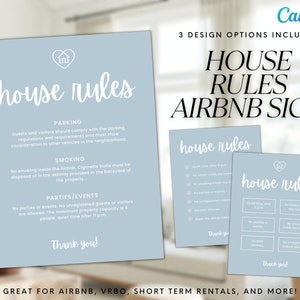 Airbnb Sign Template, Editable Airbnb Signs, House Rules Sign, VRBO ...