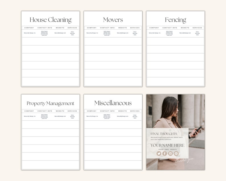 Contractor List Professionals List Real Estate Template - Etsy