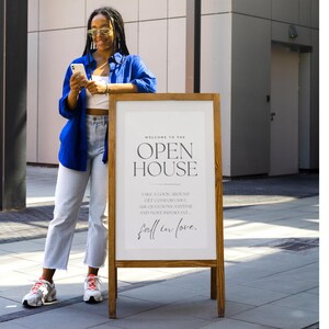 Real Estate Open House A-frame Sign: Realtor Marketing Template (canva ...
