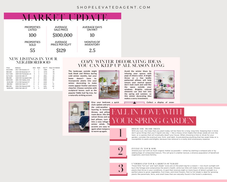 Real Estate Email Newsletter February Newsletter Valentines - Etsy