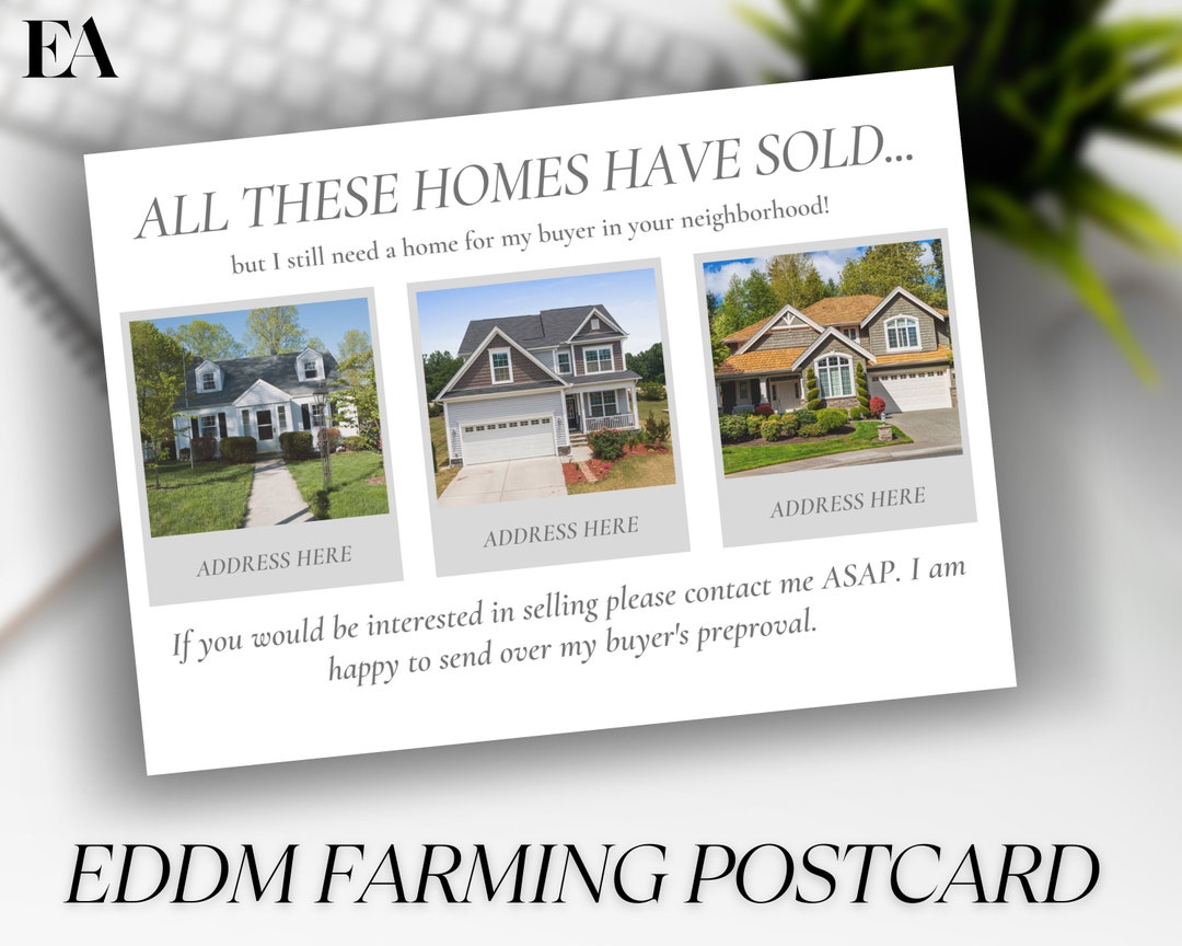 Real Estate Farming Postcard, Postcards for Real Estate, Real Estate ...