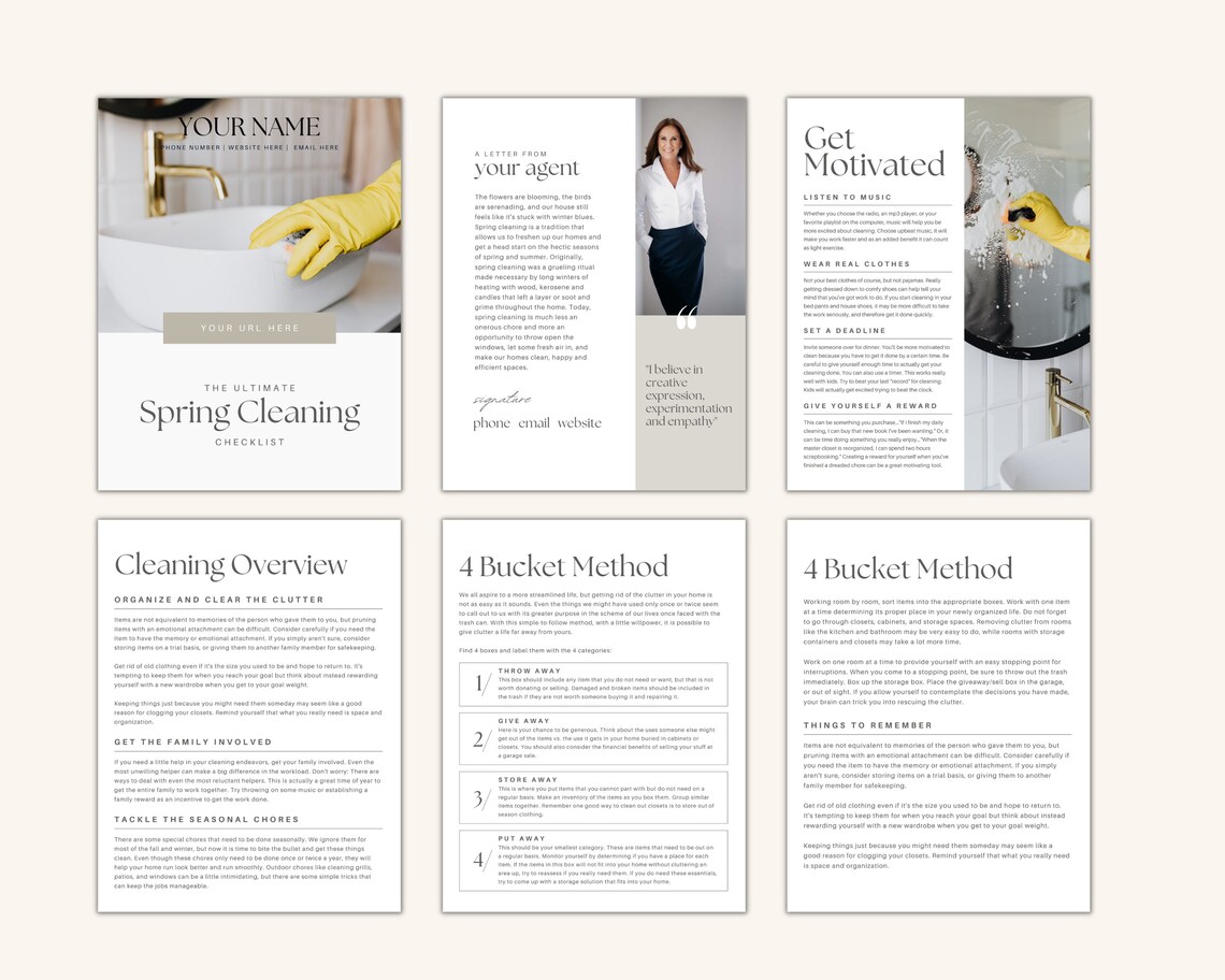 Real Estate Spring Cleaning Checklist, Real Estate Template, Realtor ...