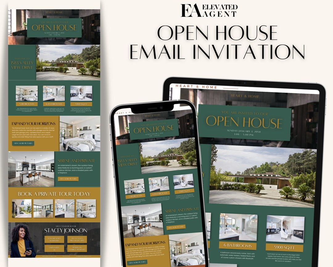 Open House Email Invitation, Real Estate Email, Real Estate Marketing ...