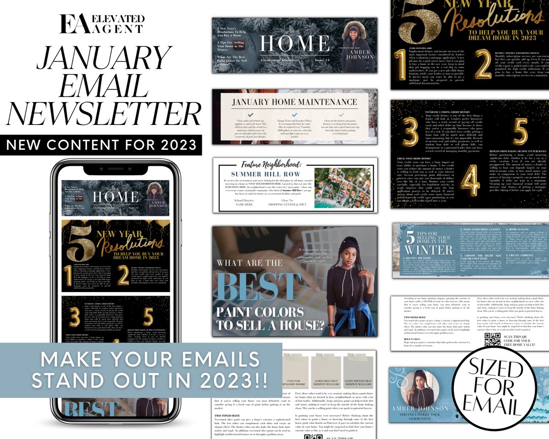 Real Estate Agent January Newsletter, Real Estate Flyer, Real Estate ...