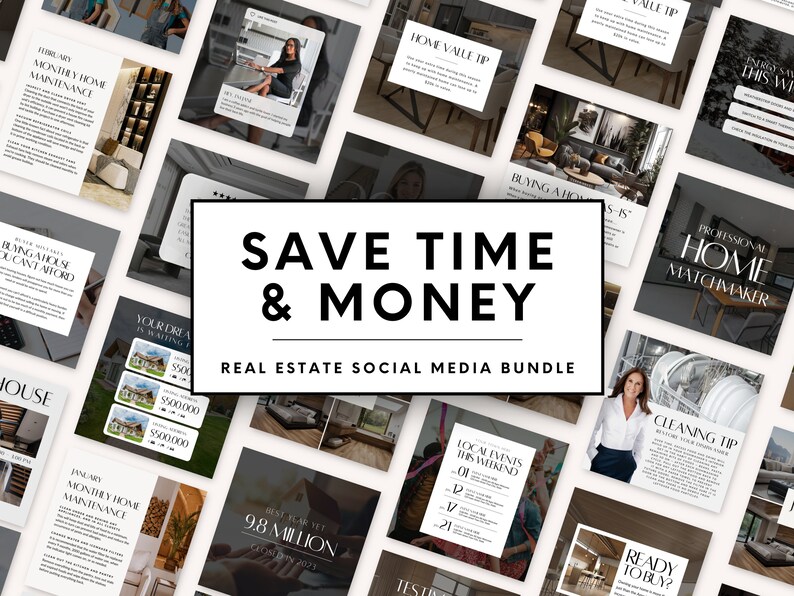 Real Estate Marketing Bundle Social Media Template Realtor Digital ...