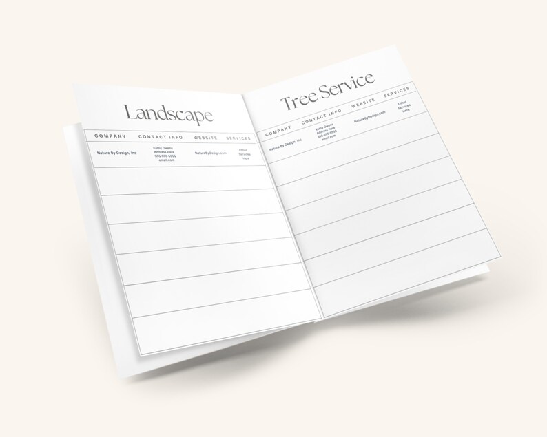 Contractor List Professionals List Real Estate Template - Etsy