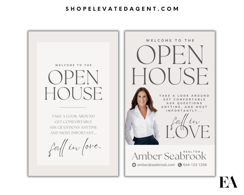 Real Estate Open House A-frame Sign: Realtor Marketing Template (canva ...