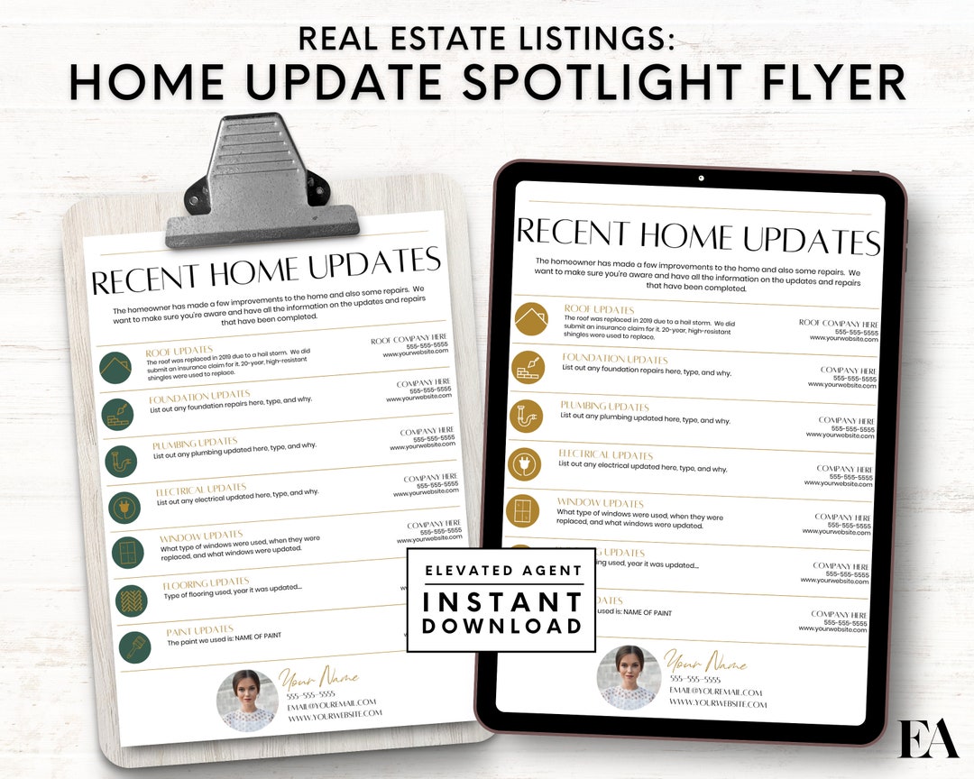 Listing Update Flyer Seller Home Improvement Flyer Real Estate Open ...