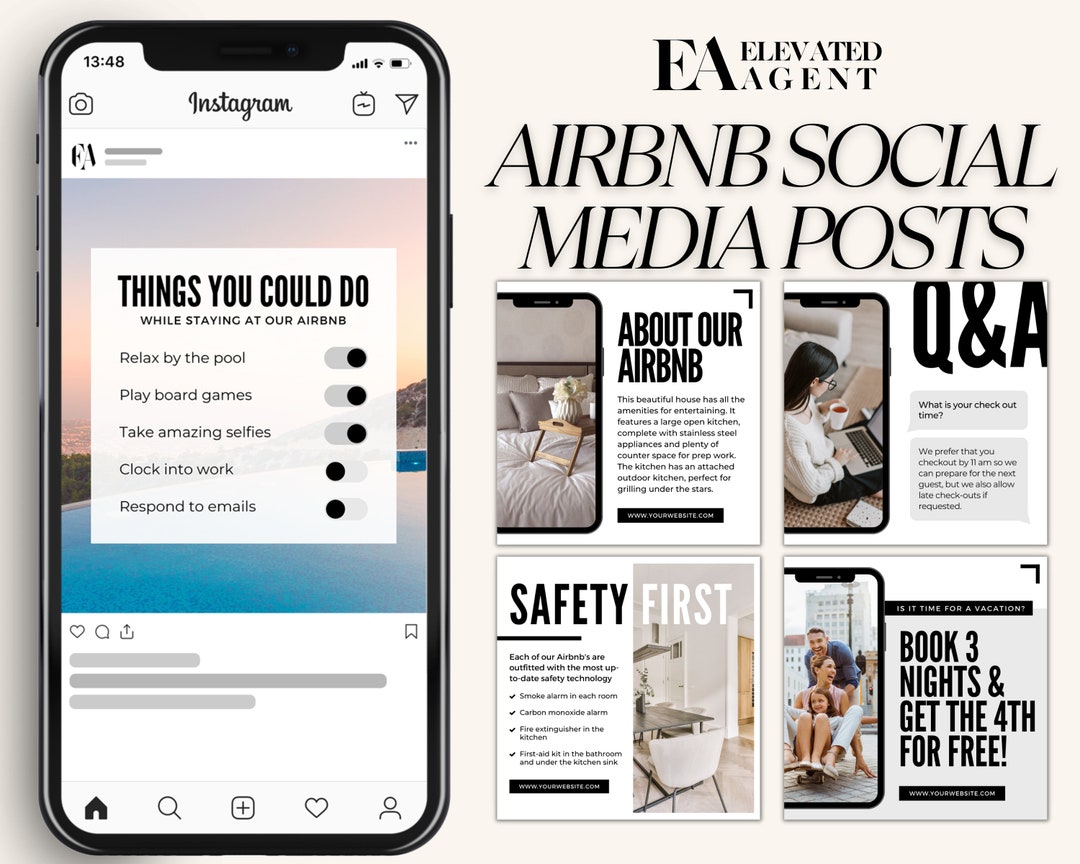 Airbnb Social Media Posts, Airbnb Templates, Vacation Rental, VRBO ...