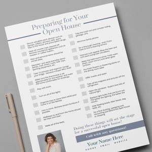 Open House Checklist Real Estate Marketing Open House Flyer Real Estate ...