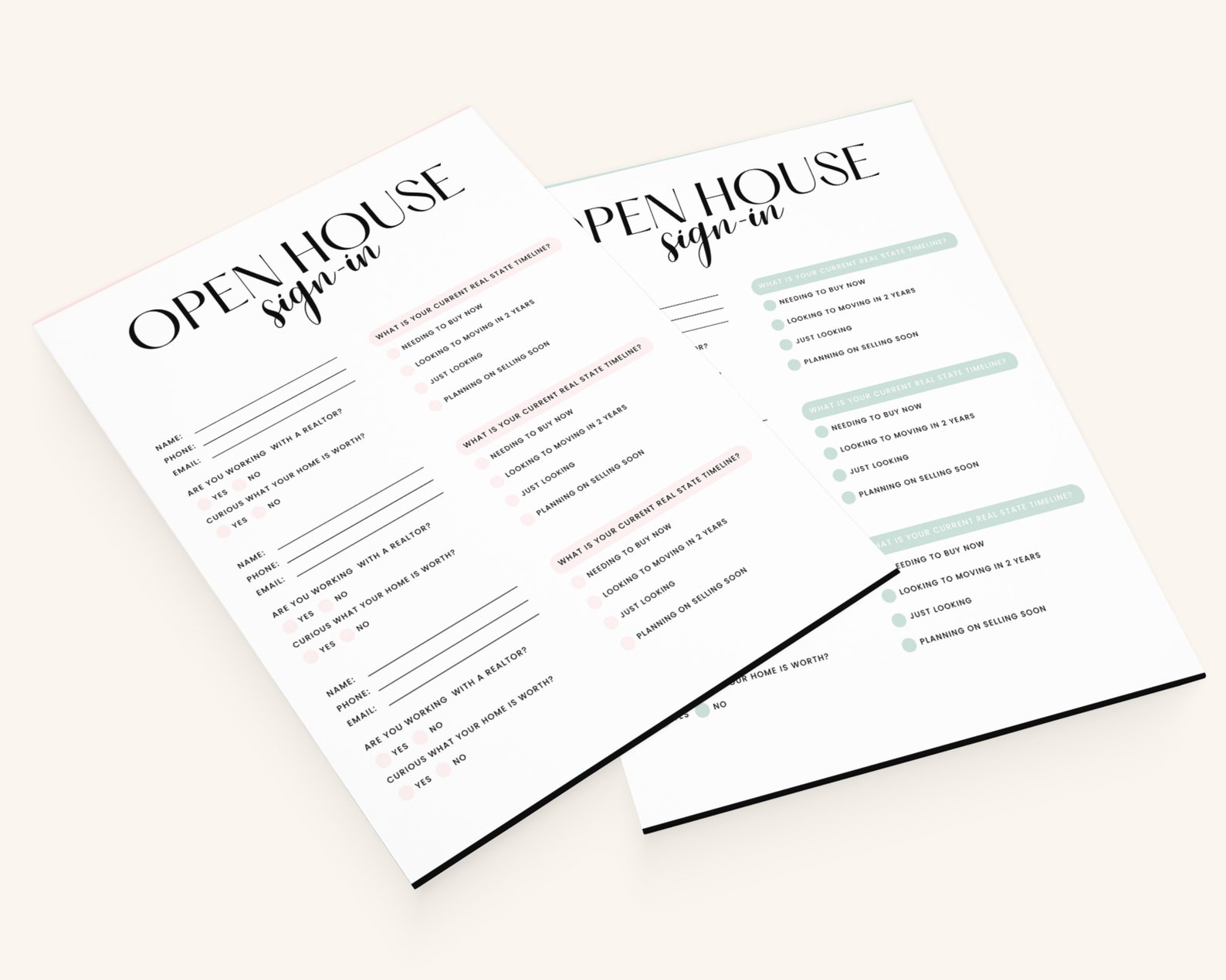 Editable Open House Sign in Sheet Realtor Open House Form - Etsy