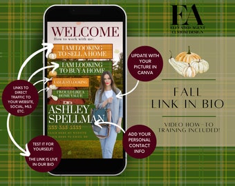 Link in Bio Template for Real Estate, Canva Website Design, Linktree ...