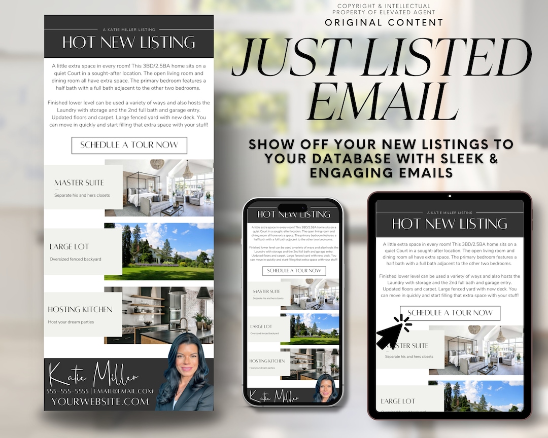 Just Listed Email, Real Estate Email Template, Realtor Marketing, Open ...
