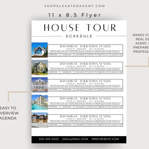 Real Estate Flyer, Home Tour Schedule, Realtor Flyer, Real Estate ...