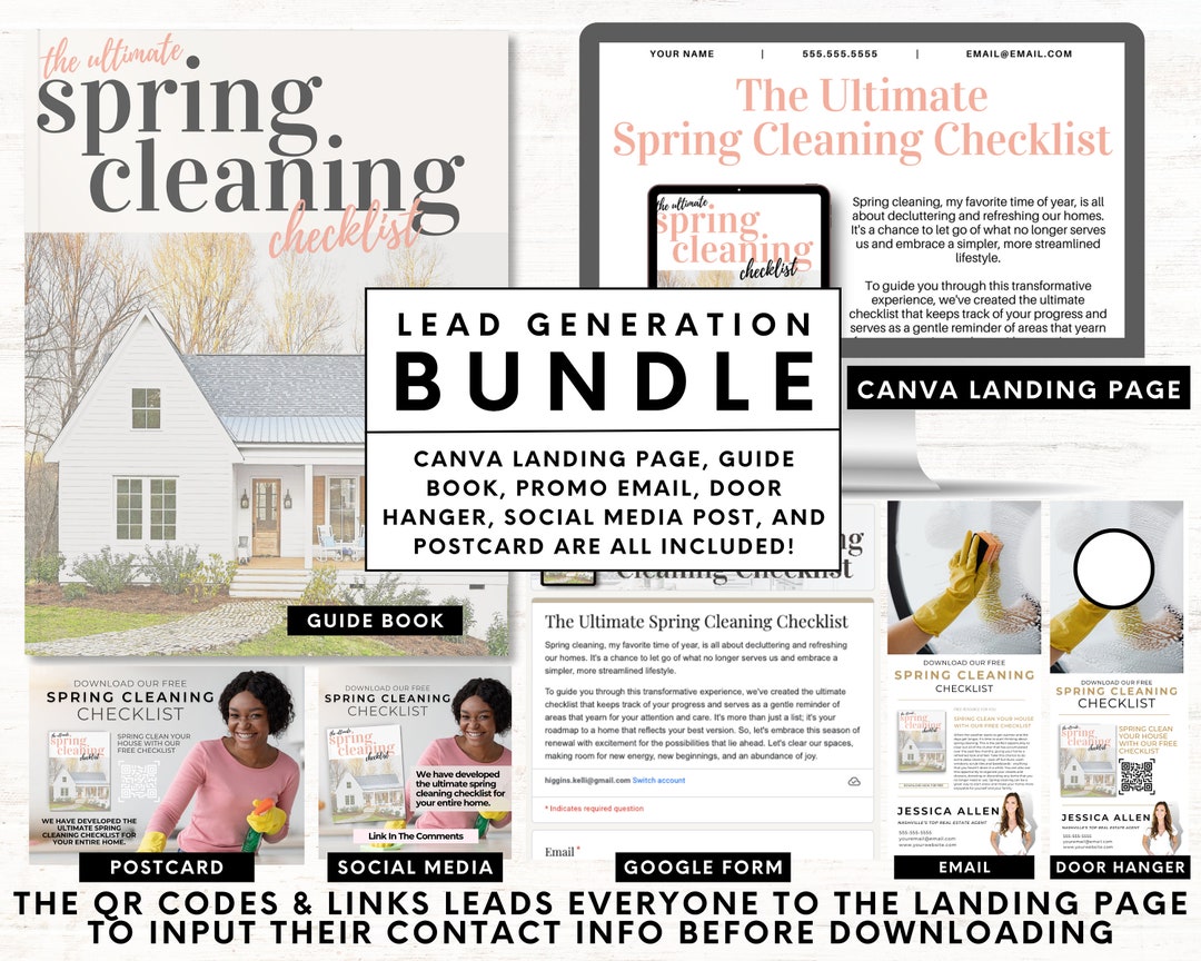 Spring Cleaning Checklist, Real Estate Bundle, Cleaning Schedule, House ...