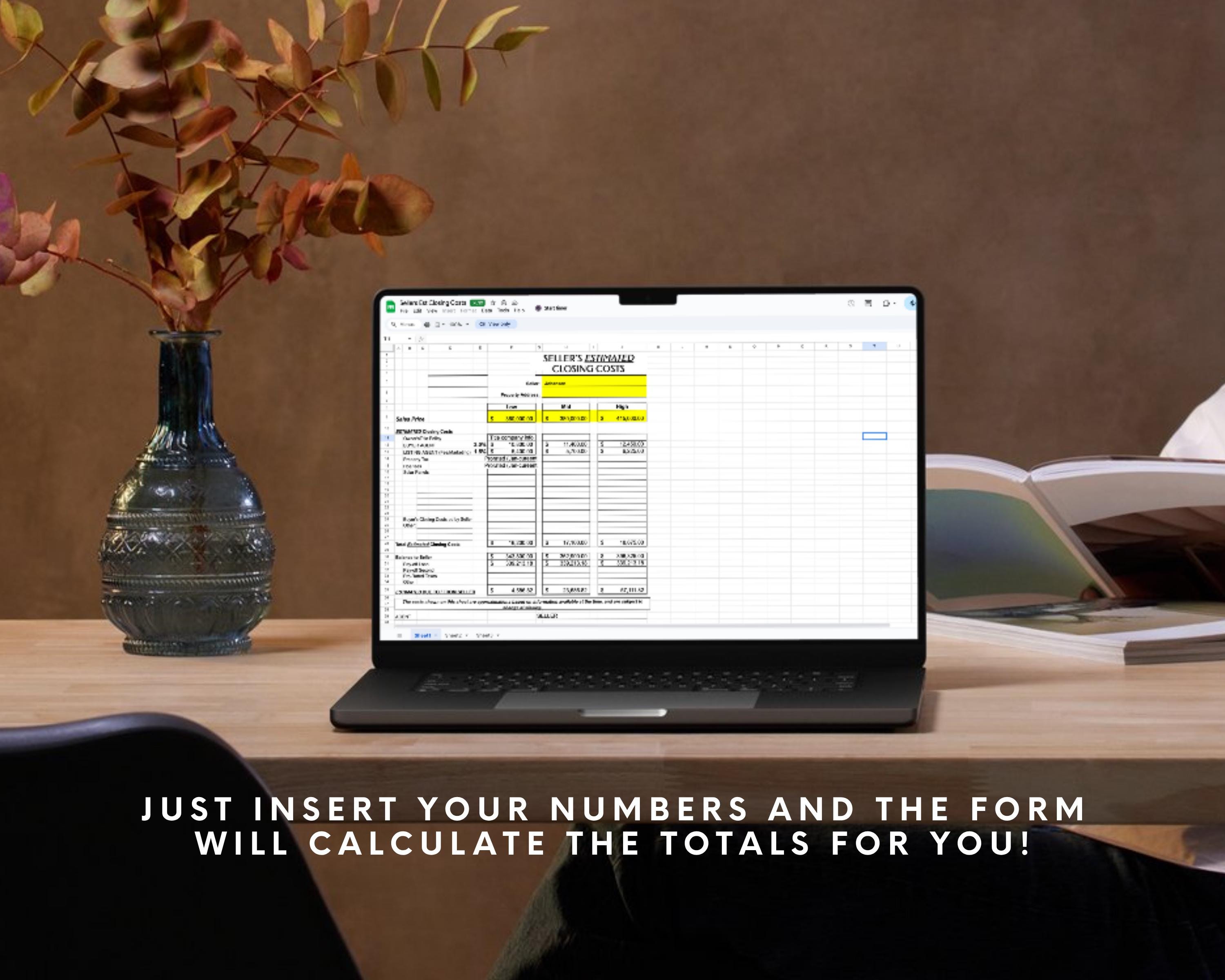 Home Seller Closing Cost Spreadsheet Real Estate Excel Spreadsheet ...