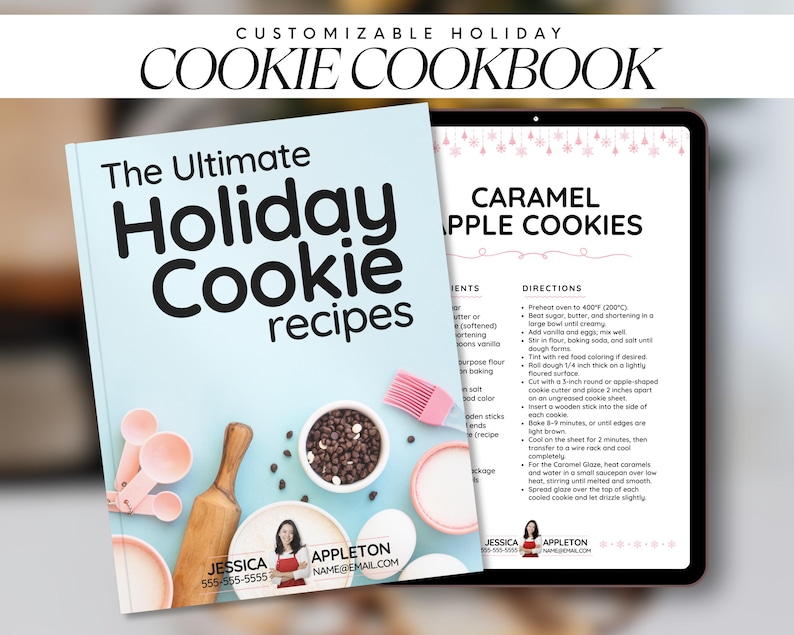 Holiday Cookie Cookbook Template - Realtor Recipe - Etsy