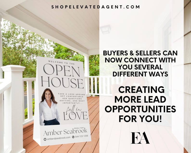 Real Estate Open House A-frame Sign: Realtor Marketing Template (canva ...