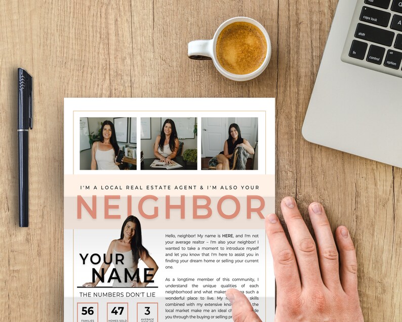Real Estate Agent Introduction Letter, Neighbor Canva Template - Etsy