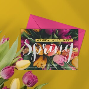 Real Estate Hello Spring Postcard, Realtor Spring Card, Realtor Farming ...